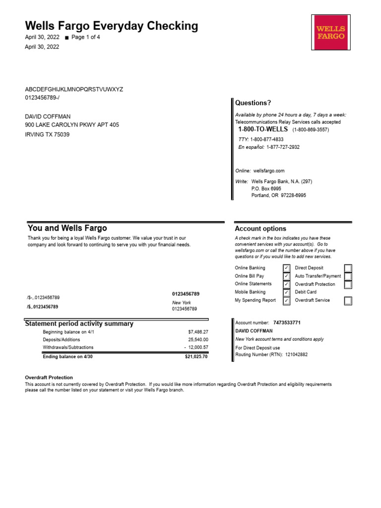Wells Fargo | PDF | Overdraft | Wells Fargo