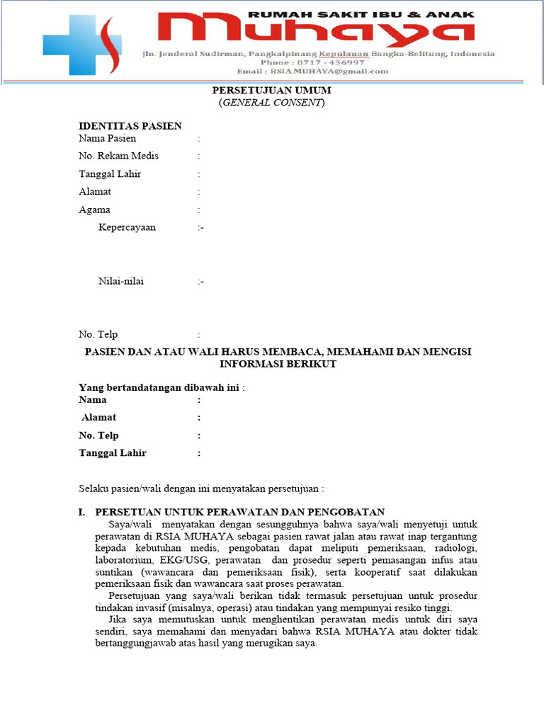 Format PERSETUJUAN UMUM | PDF