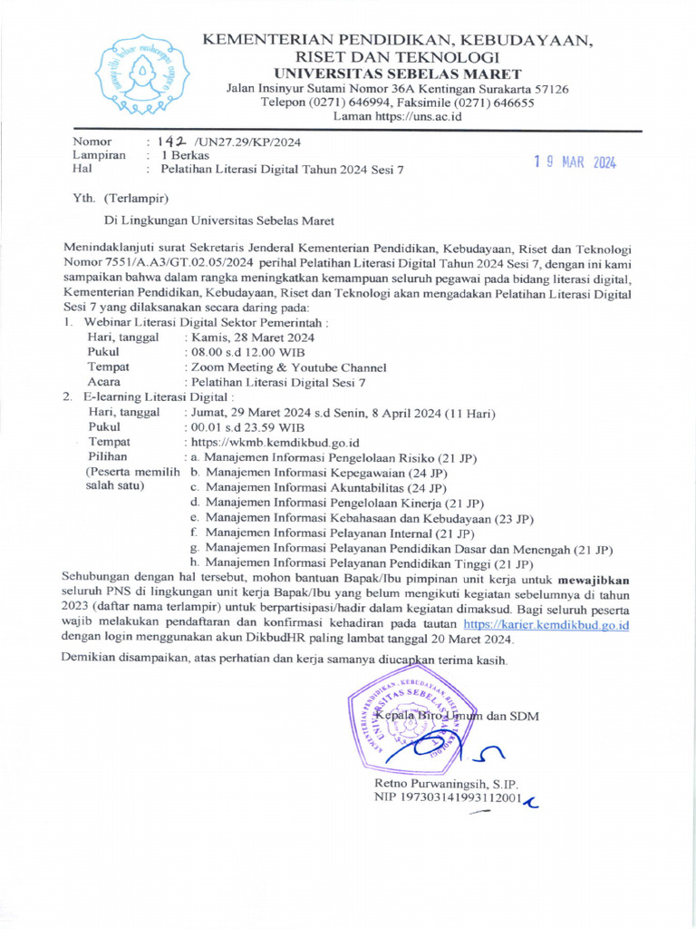 Contoh undangan dengan lampiran | PDF