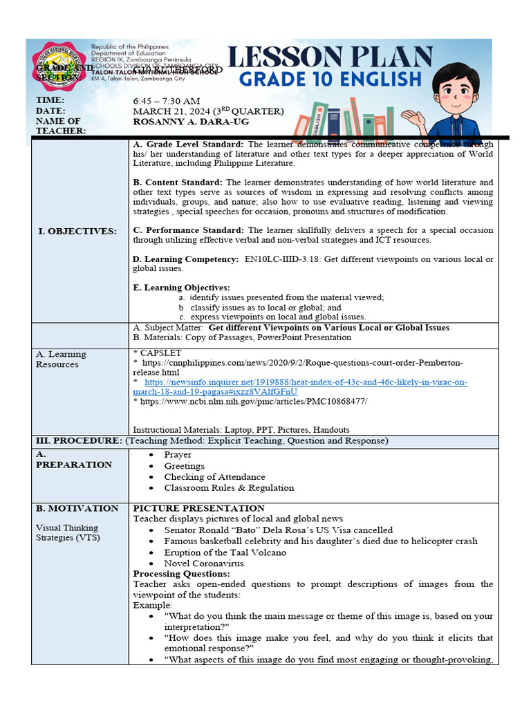 Dara Ug - Rosanny - Lesson Plan Hots Solo3rd | PDF | Wellness