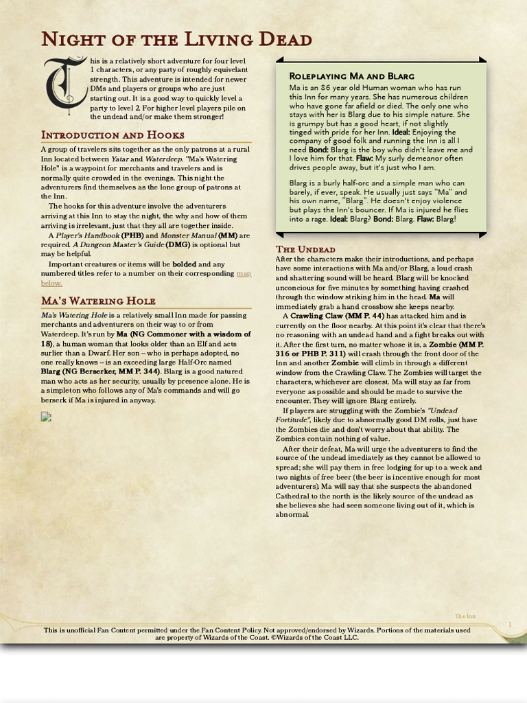 Night of The Living Dead - GM Binder | PDF