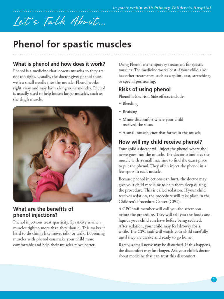 Phenol For Spastic Muscles (Let's Talk About. Pediatric Brochure) | PDF ...