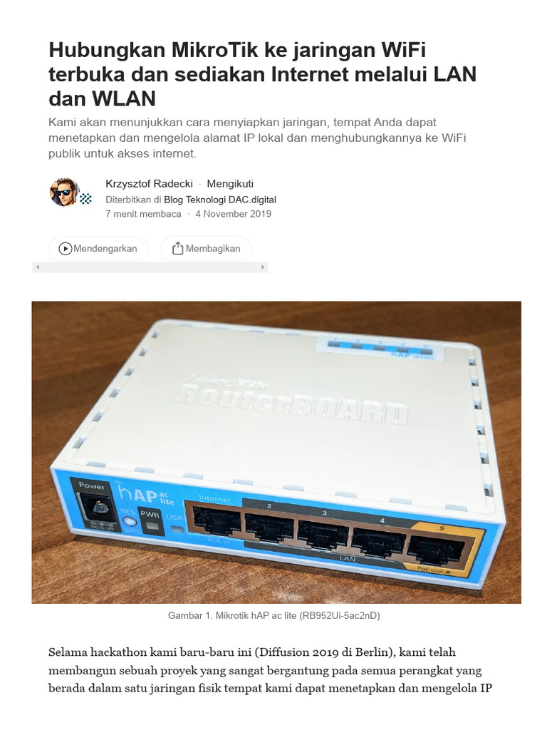 Hubungkan MikroTik Ke Jaringan WiFi Terbuka Dan Sediakan Internet Melalui LAN Dan WLAN | PDF ...