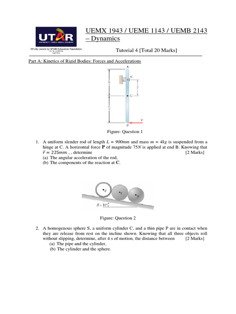 Tutorial 4 | PDF | Force | Acceleration