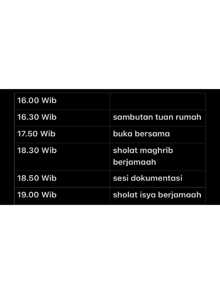 Jadwal Bukber | PDF