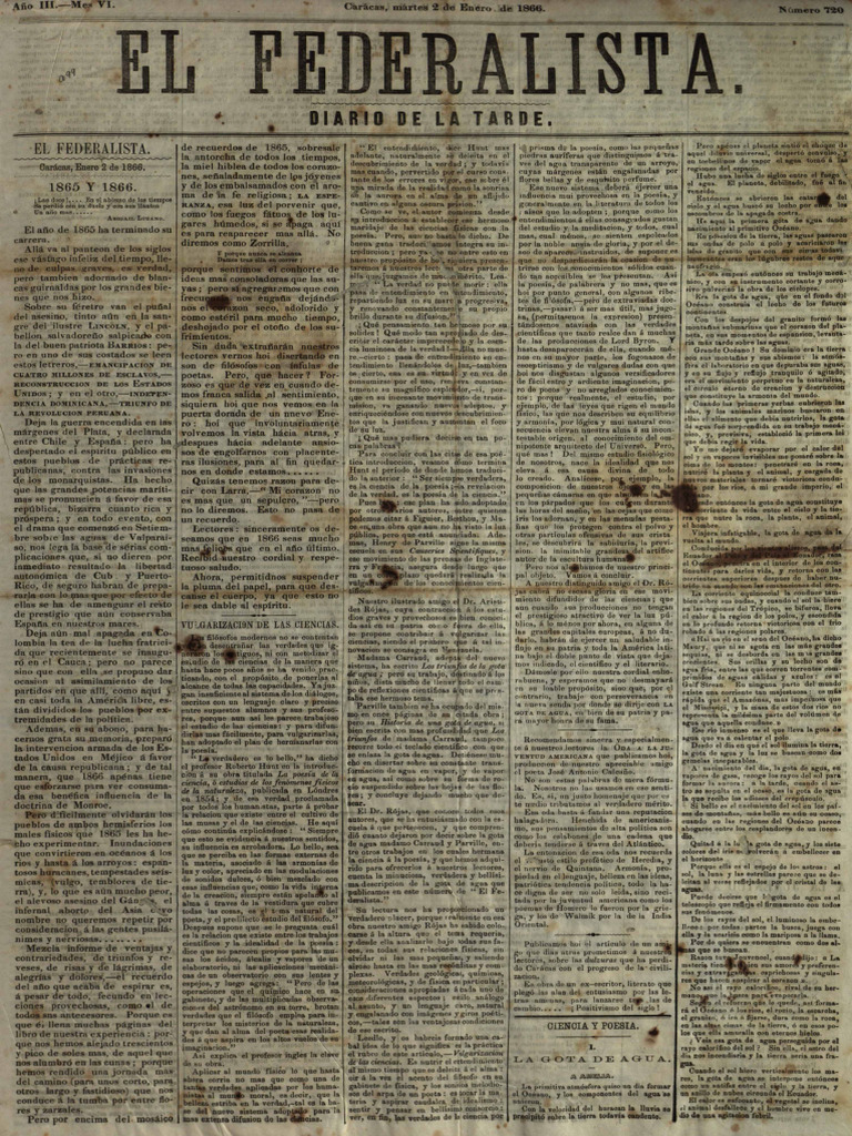 Diario El Federalista. 1866 | PDF