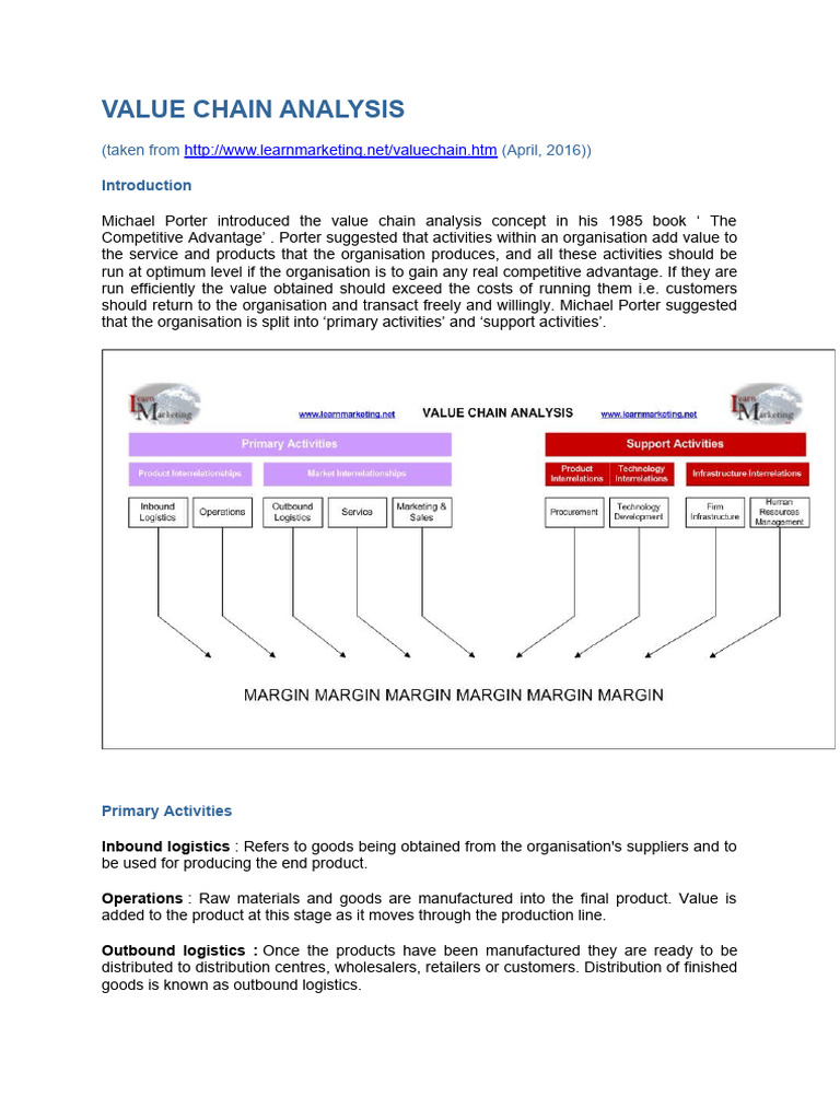 Blank Value Chain Template Guide | PDF | Competitive Advantage | Value ...