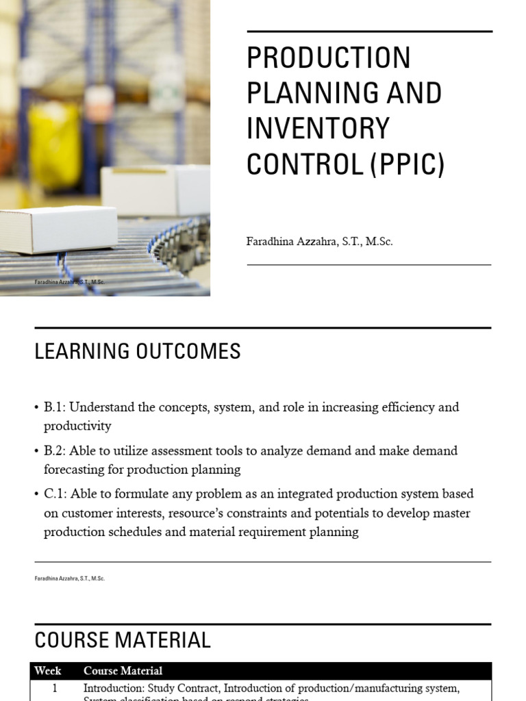 PPC 1 Materi 1 | PDF | Inventory | Forecasting