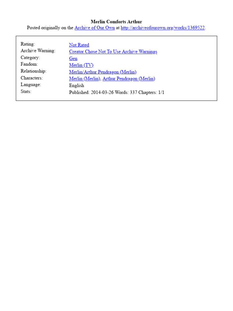 Merlin Comforts Arthur | PDF | Merlin | Lancelot