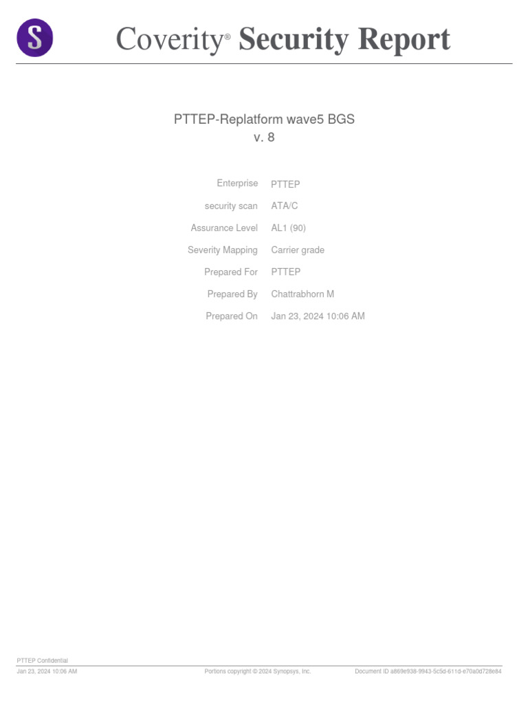 Coverity Security Report Pttep Bankguarantee - Snid 39617 | PDF | Pointer (Computer Programming ...