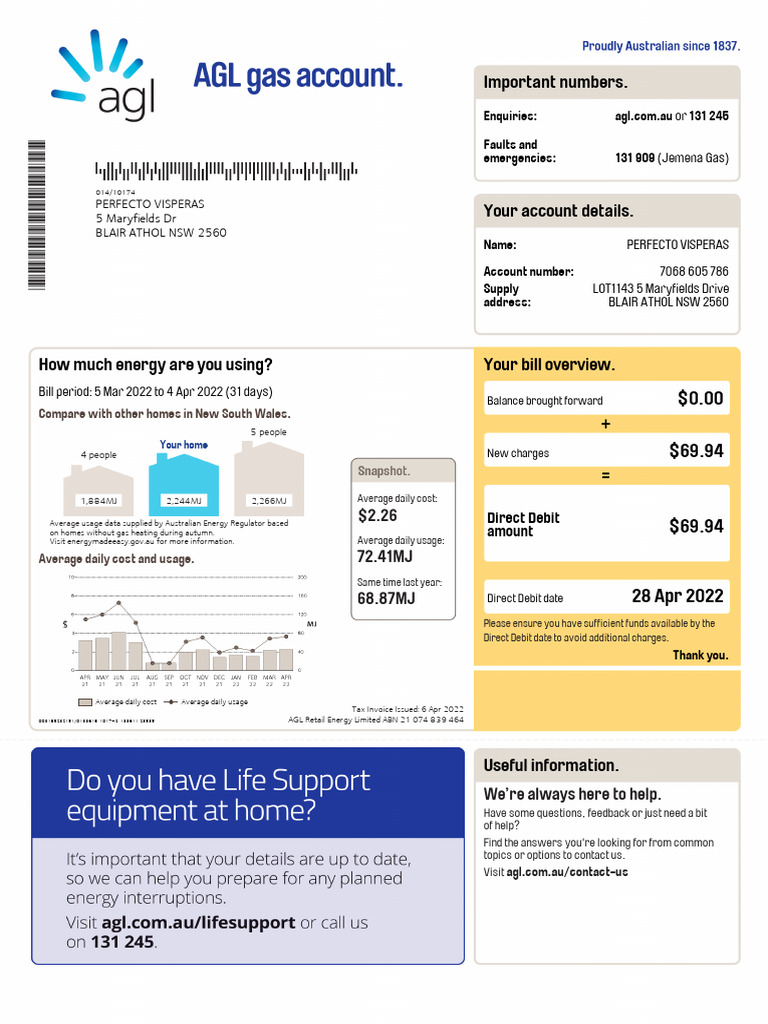 agl_bill 2 | PDF | Credit Card | Debit Card