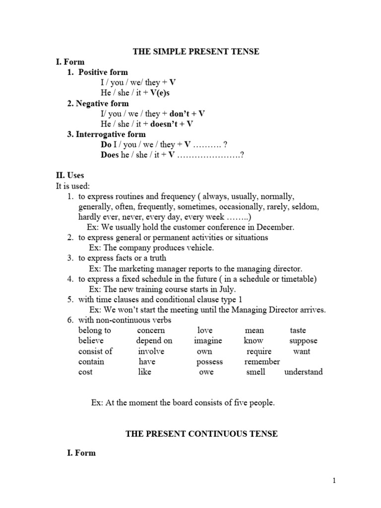 THE-SIMPLE-PRESENT-TENSE | PDF | Clause | Grammatical Tense