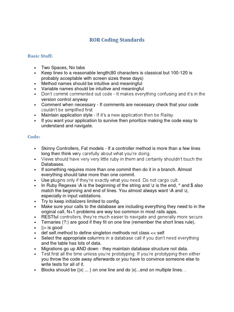 Guidelines for Maintainable Ruby on Rails Code | PDF | Databases ...