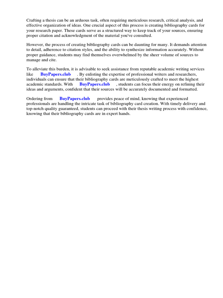 How To Do Bibliography Cards For Research Paper | Pdf | Citation 