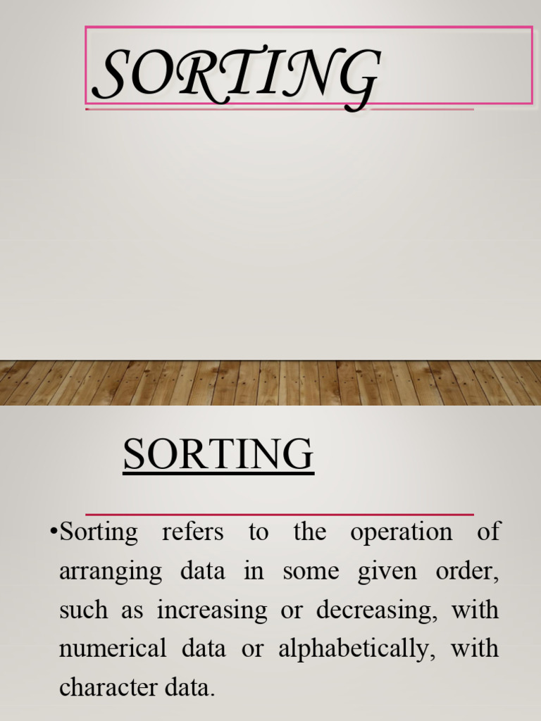 Sorting | PDF | Computing | Computer Data