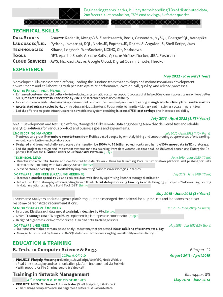 EL Sample Resume 1 Sent | PDF | Computing | Computer Engineering