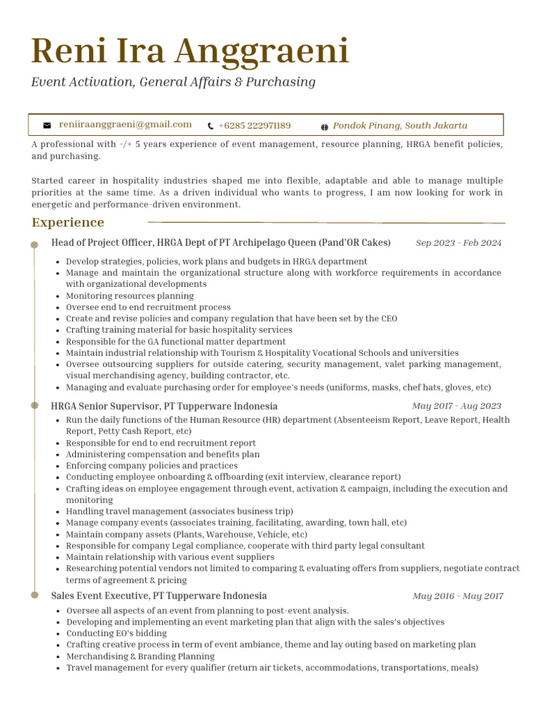 CV Reni Ira - R03 | PDF | Human Resource Management | Business Economics