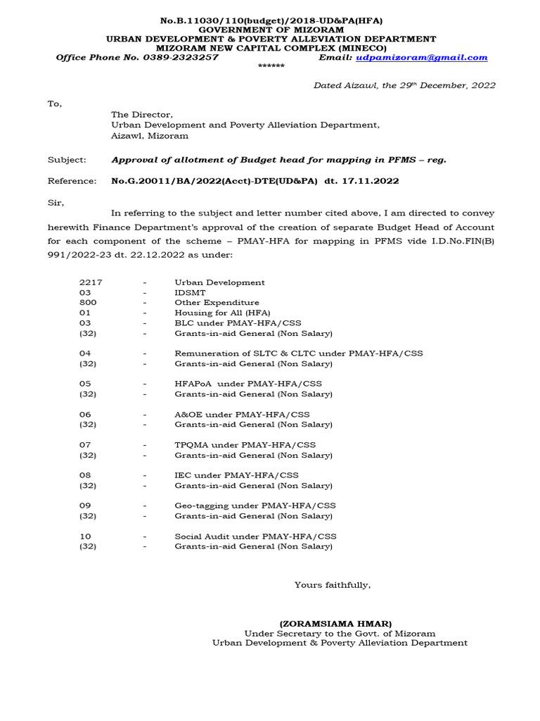 Approval Mapping Pfms Hfa | PDF