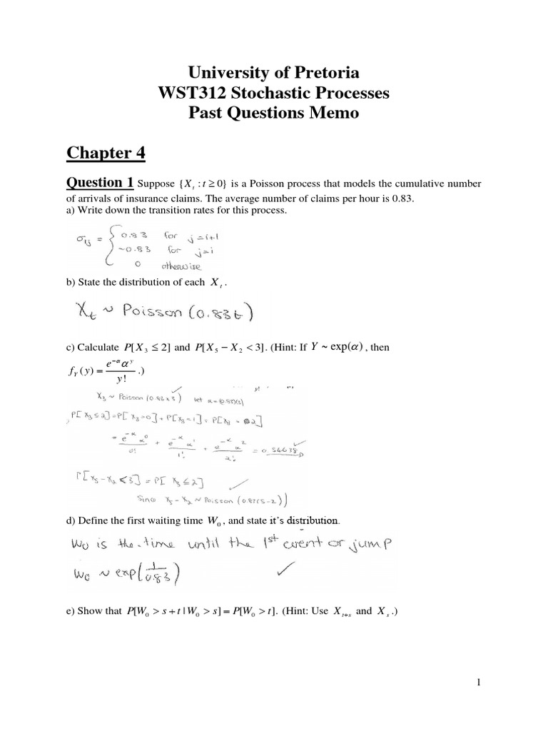 Tutorial Chapter 4 Memo | PDF | Markov Chain | Stochastic Process