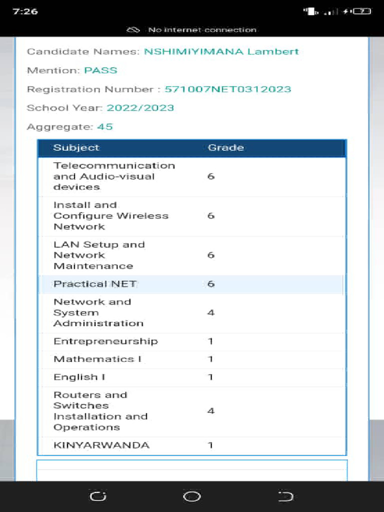 Lambert. Result Slip | PDF