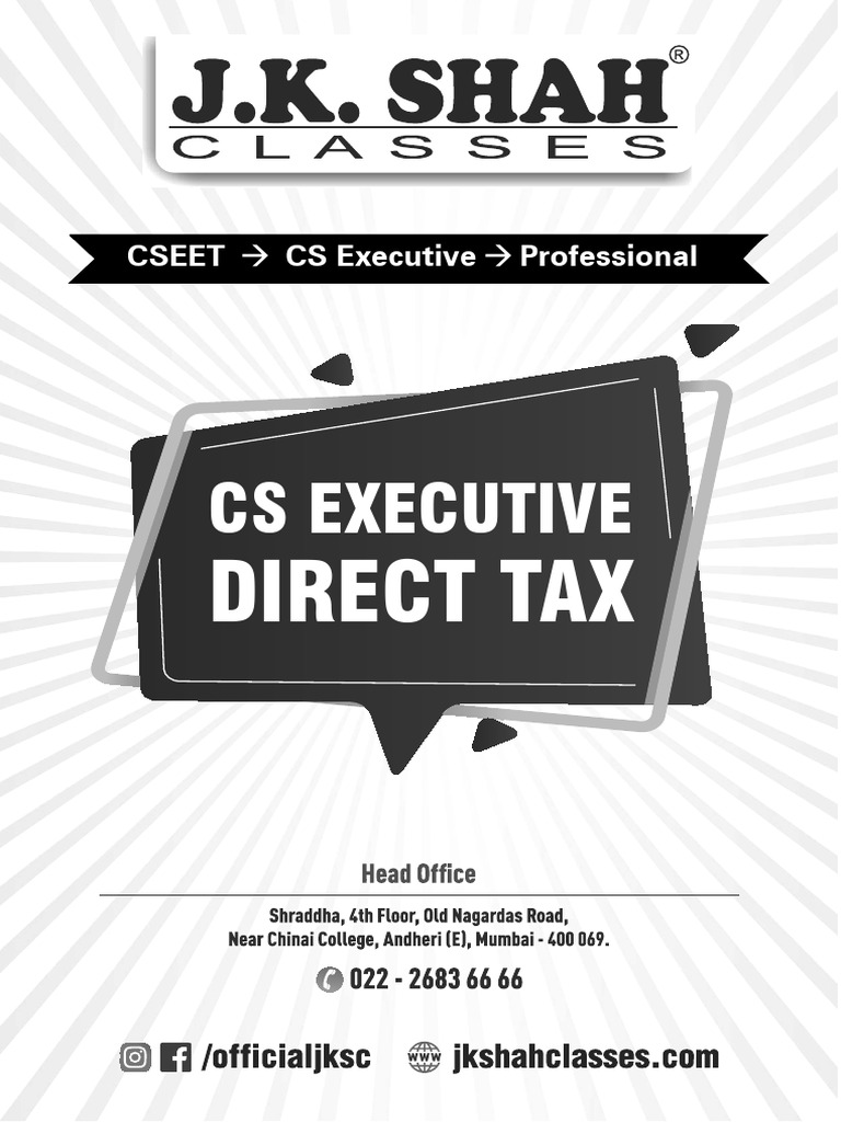 CS Executive Direct Tax | PDF | Income Tax | Taxes