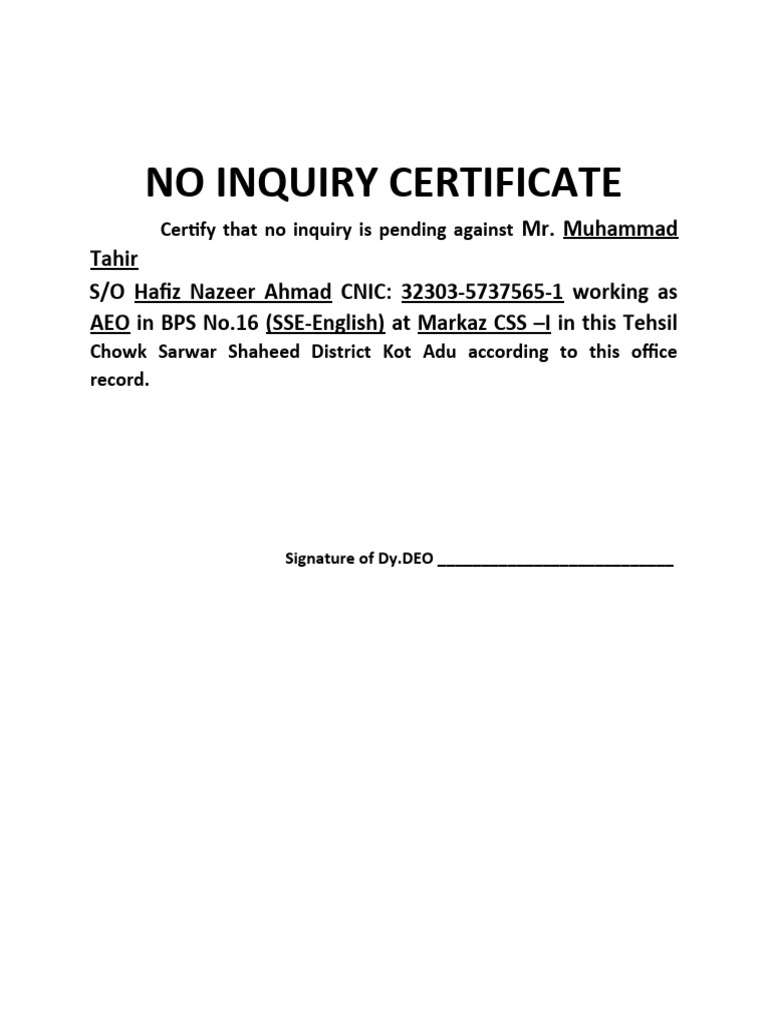TAHIR AEO No-Inquiry-No-Demand-No-Punishment-No-Audit-Para-Certificate ...
