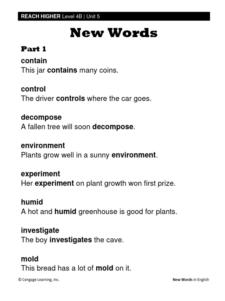 RH New Words in English Level 4b | PDF | Habitat | Planets