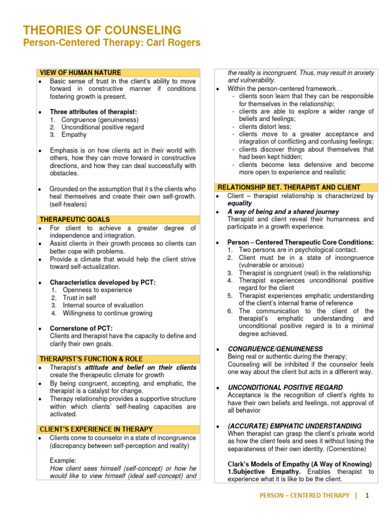 Person-Centered Therapy 2 | PDF | Psychotherapy | Empathy