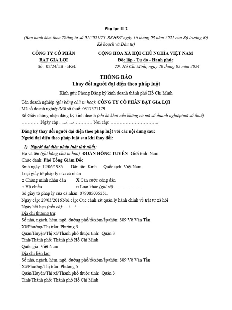 Phụ Lục II-2 | PDF