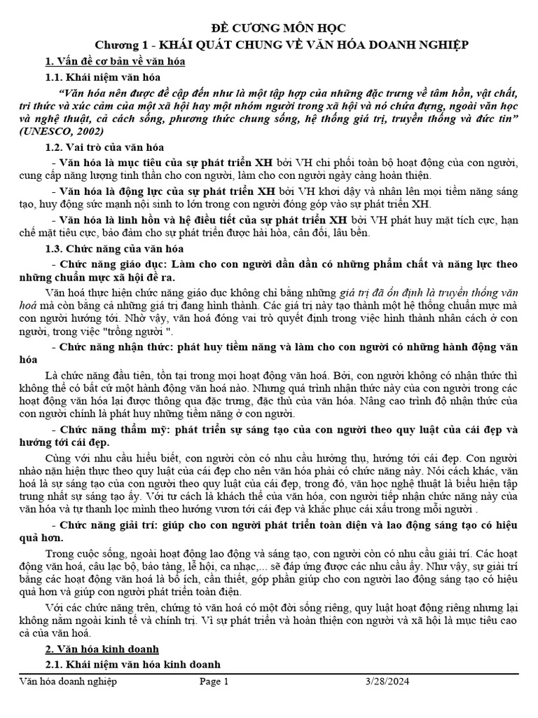 (123doc) - De-Cuong-Van-Hoa-Doanh-Nghiep | PDF