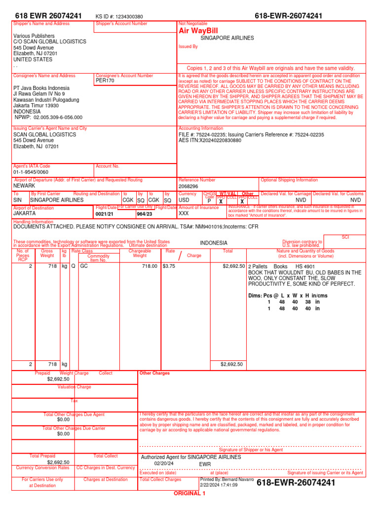 awb us | PDF | Common Carrier | Cargo