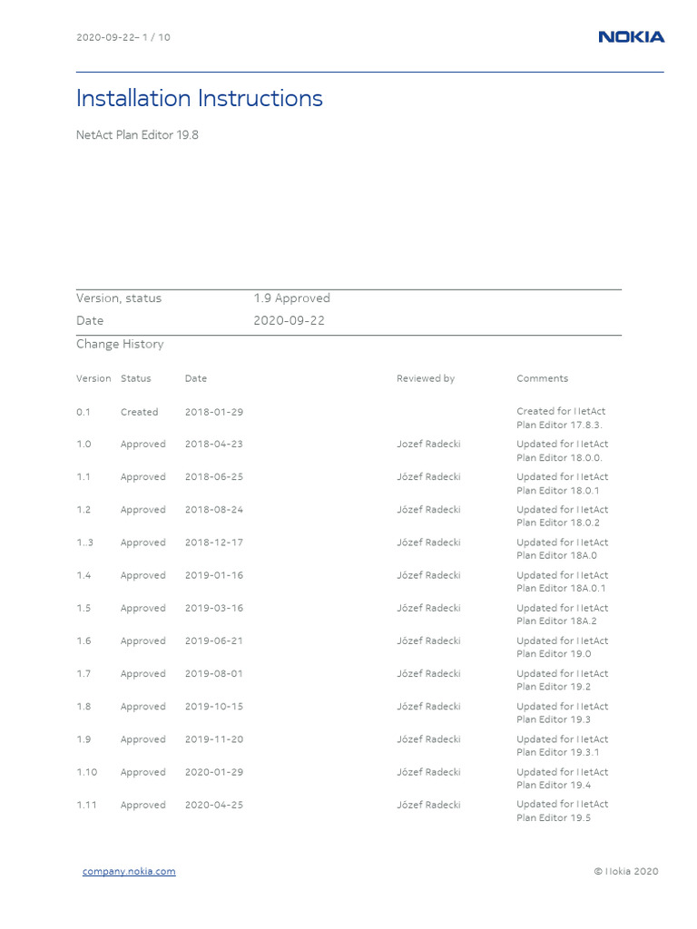 NetAct Plan Editor 19.8 Installation | PDF | Installation (Computer ...