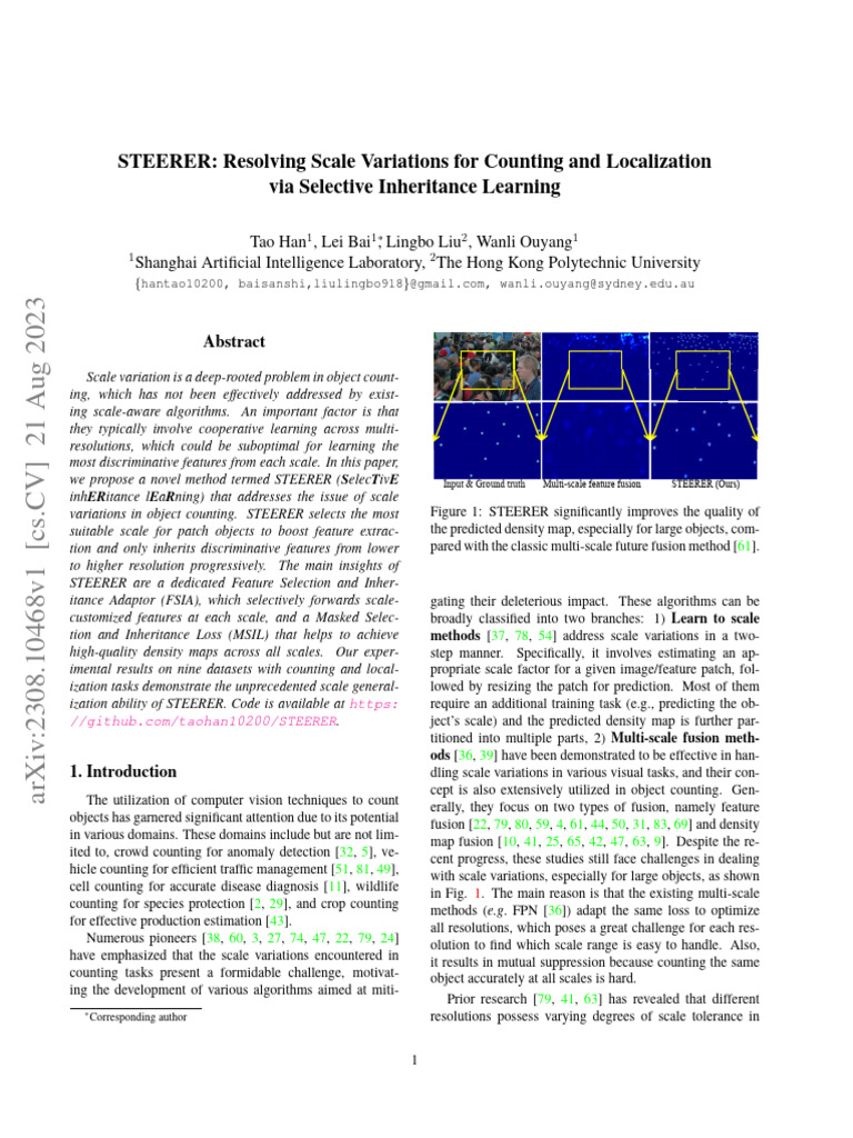 STEERER Resolving Scale Variations For Counting and Localization | PDF ...
