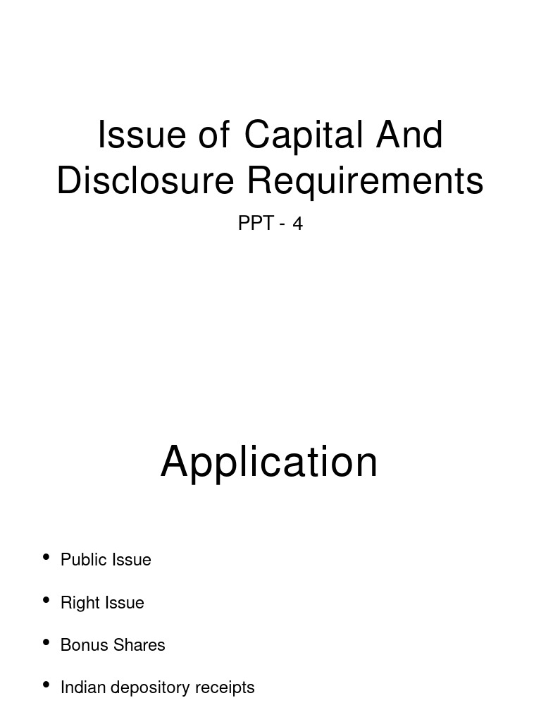 Issue of Capital and Disclosure Regulation PPT - 4-Converted 2 | PDF ...