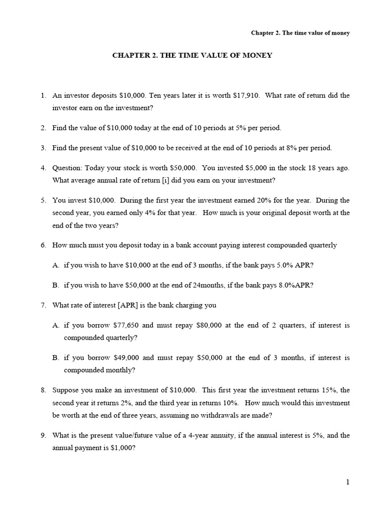 Chapter 2 Q | PDF | Interest | Present Value