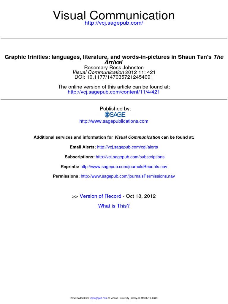 Johnston, Rosemary Ross. Graphic Trinities, Literature, and Words-In ...