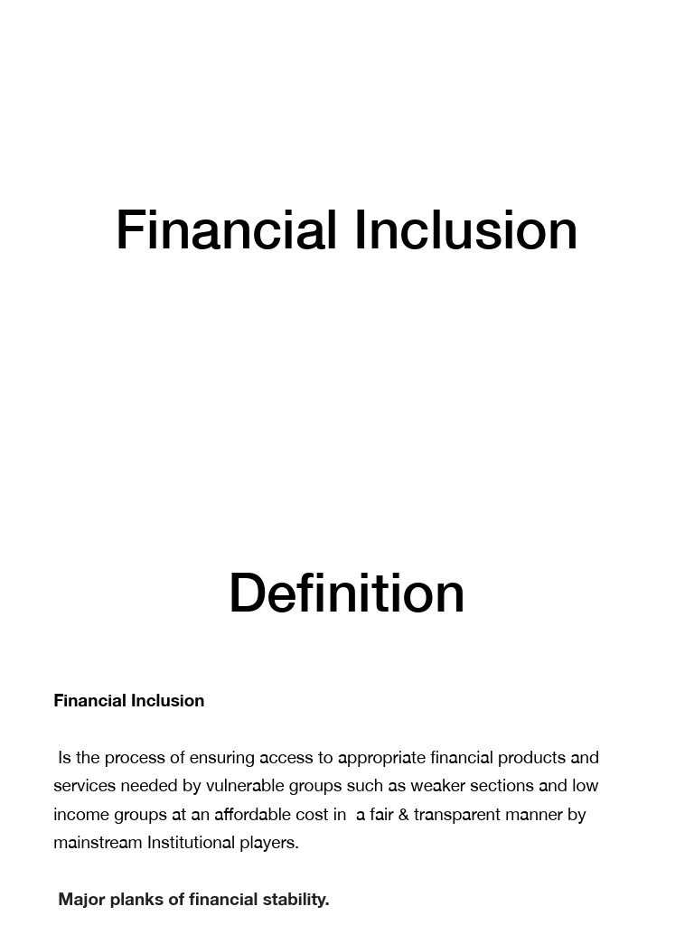Financial Inclusion PPT 2 | PDF | Financial Inclusion | Banks
