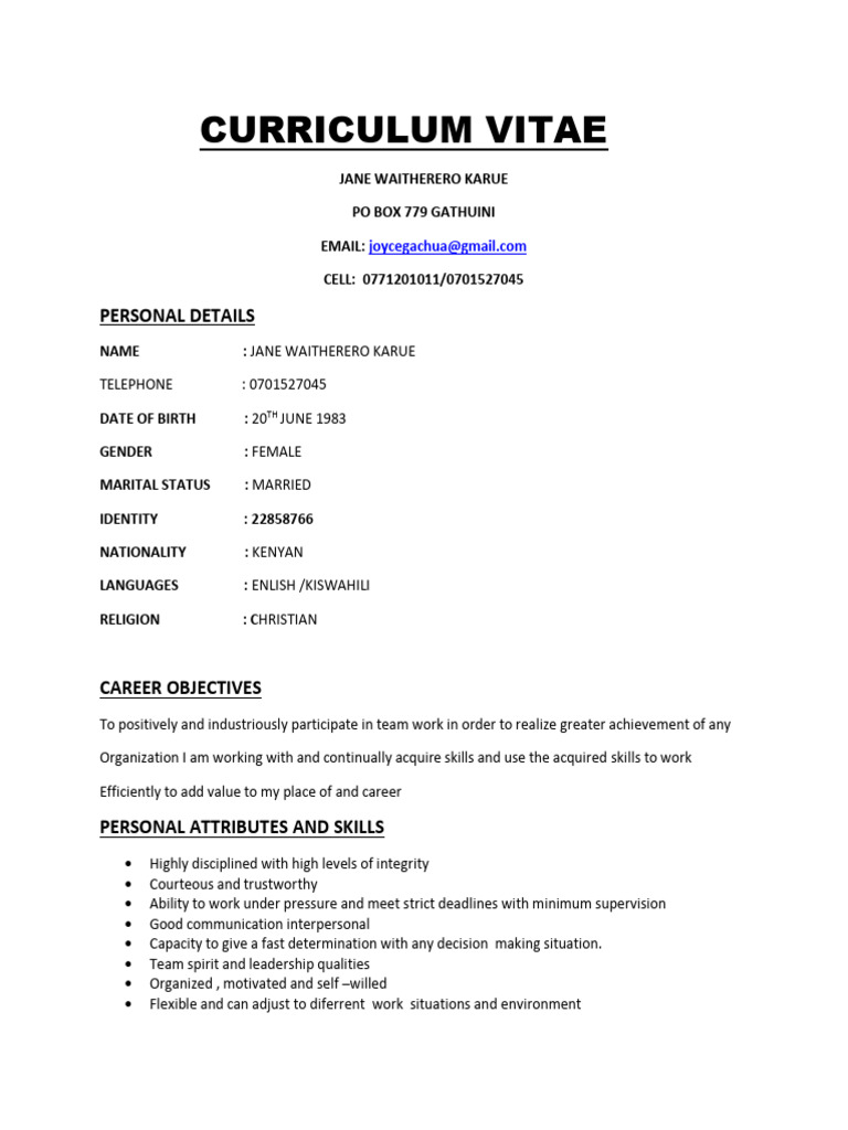 JANE CV Merged | PDF