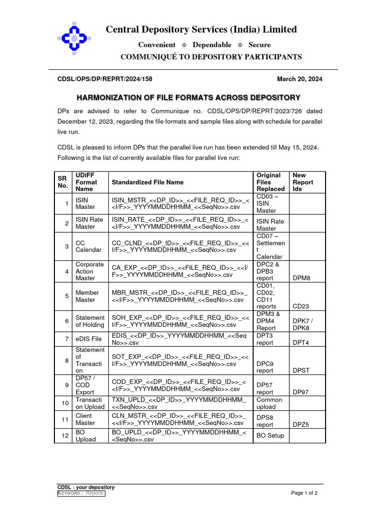 CDSL File Format Harmonization Update | PDF | Computing | Data Management