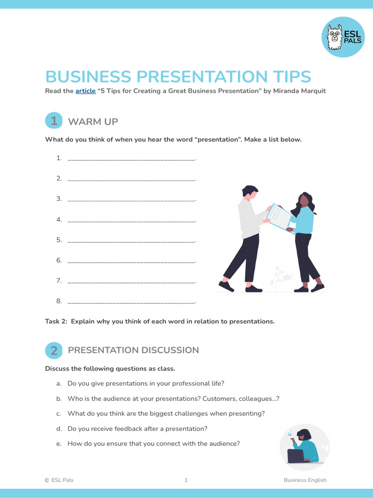 Sv Presentation Tips Pdf English As A Second Or Foreign Language