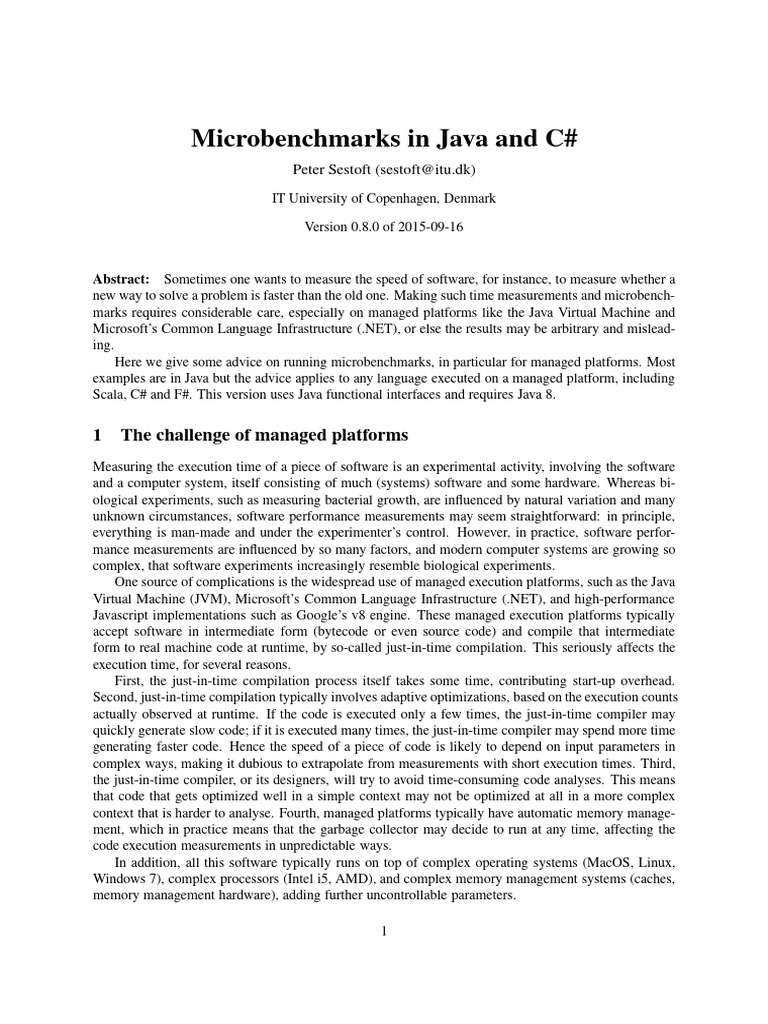 Optimization 5 Microbenchmarks | PDF | Java Virtual Machine | Program ...