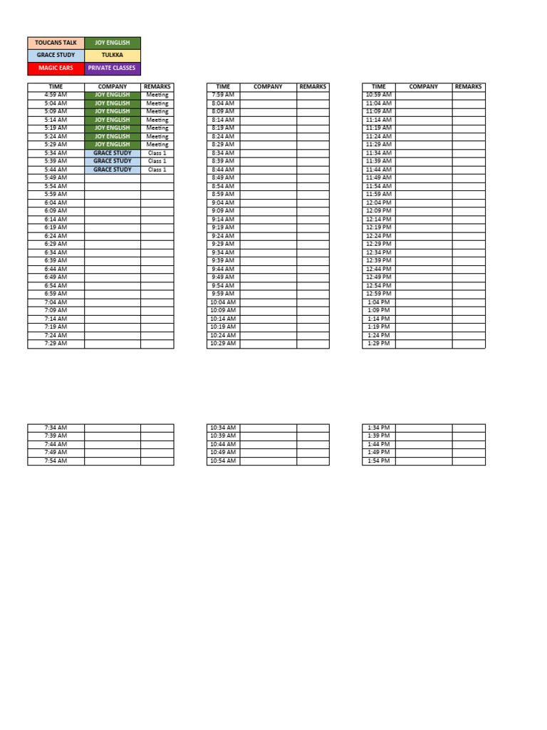 Daily Schedule Tracker | PDF