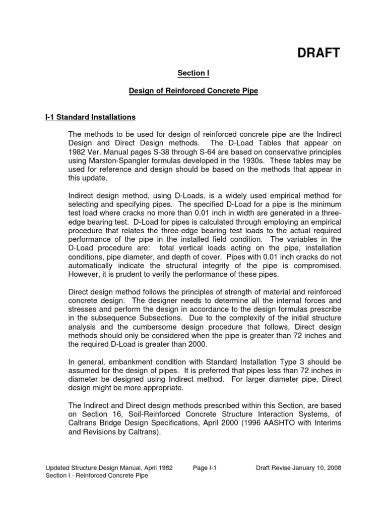 Design Reinforced Concrete Pipe | PDF | Reinforced Concrete | Pipe ...