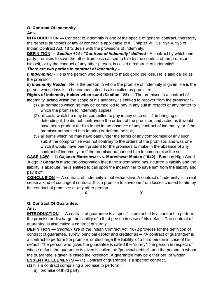 Contract | PDF | Guarantee | Law Of Agency