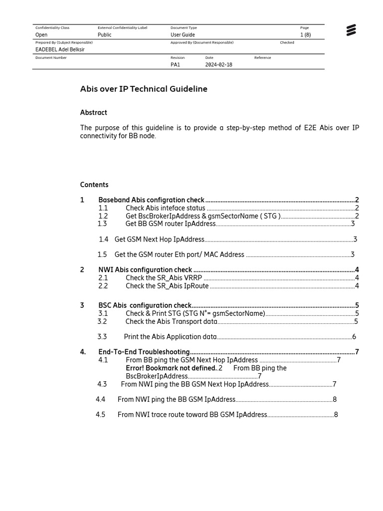 Abis Over IP Troubleshooting Guideline | PDF | Ip Address | Data ...