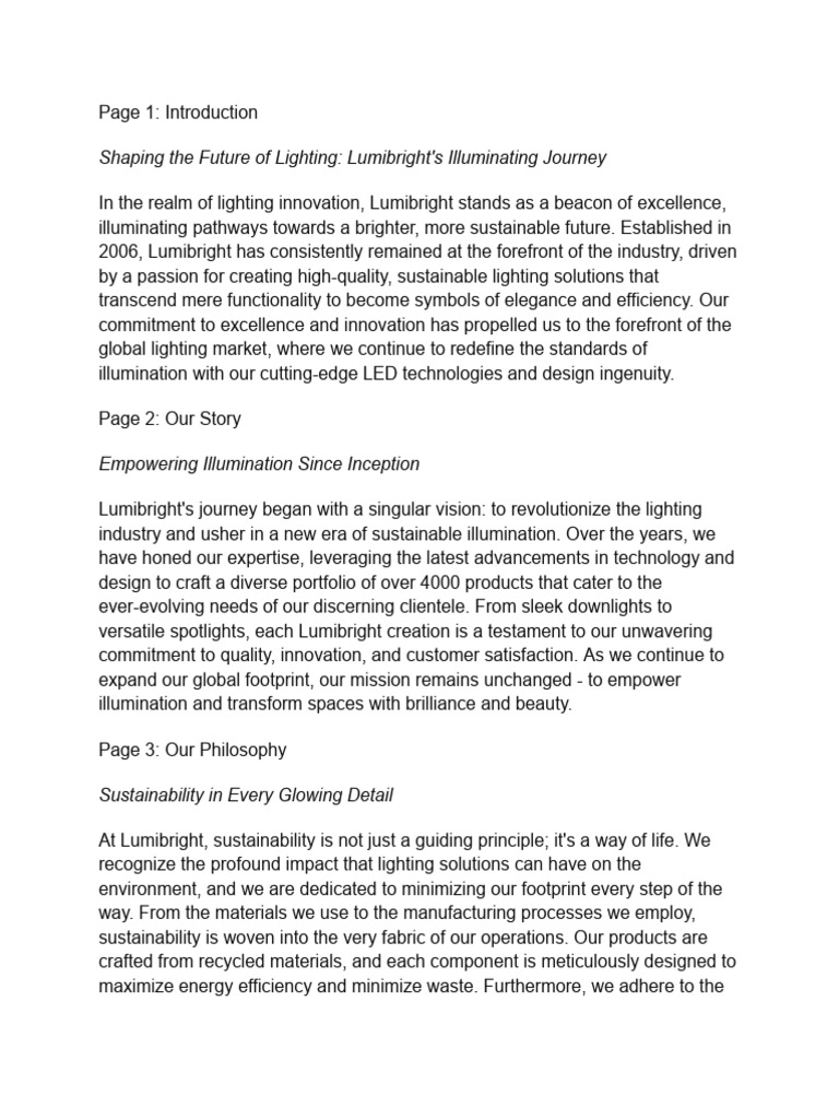 LB-profile Draft | PDF | Lighting | Sustainability