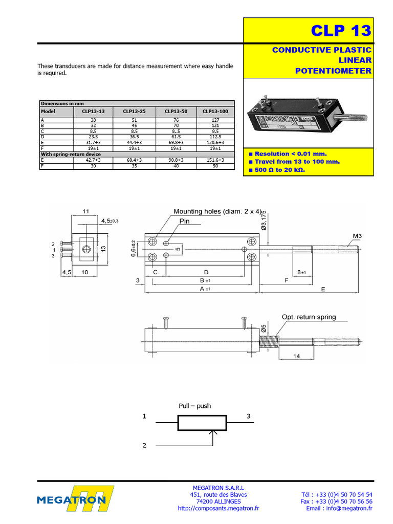 MEGATRON - Potentiomètre CLP | PDF | Electrical Engineering | Electricity