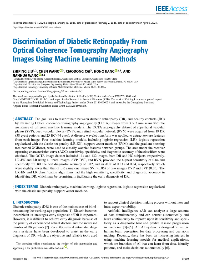 2021discrimination of Diabetic Retinopathy From Optical Coherence ...