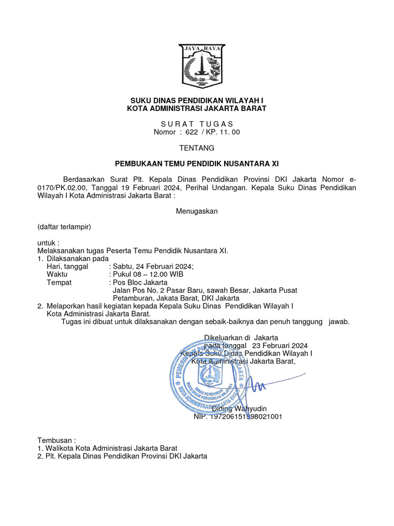 Surat Tugas TPN | PDF