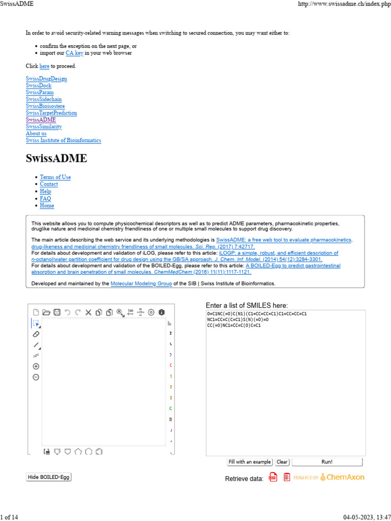 Drug Design with SwissADME | PDF